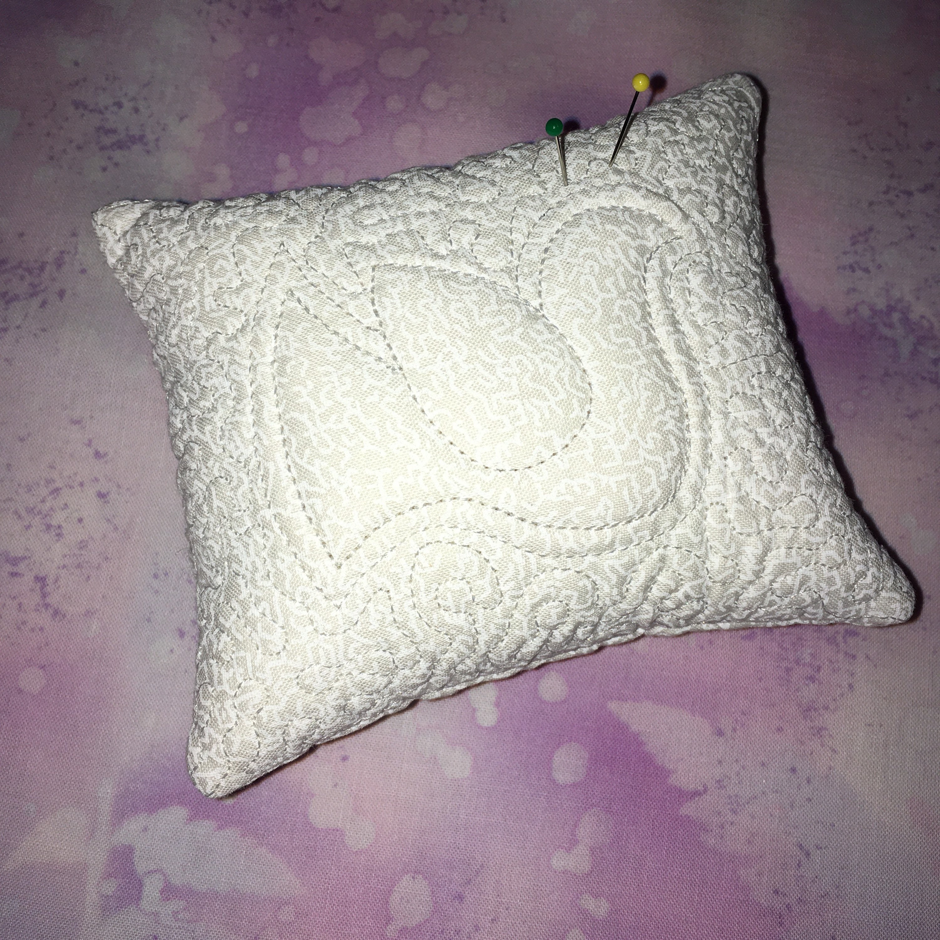 Trapunto Dove Pincushion: Stippled Quilted White Cotton Pin Holder - Etsy