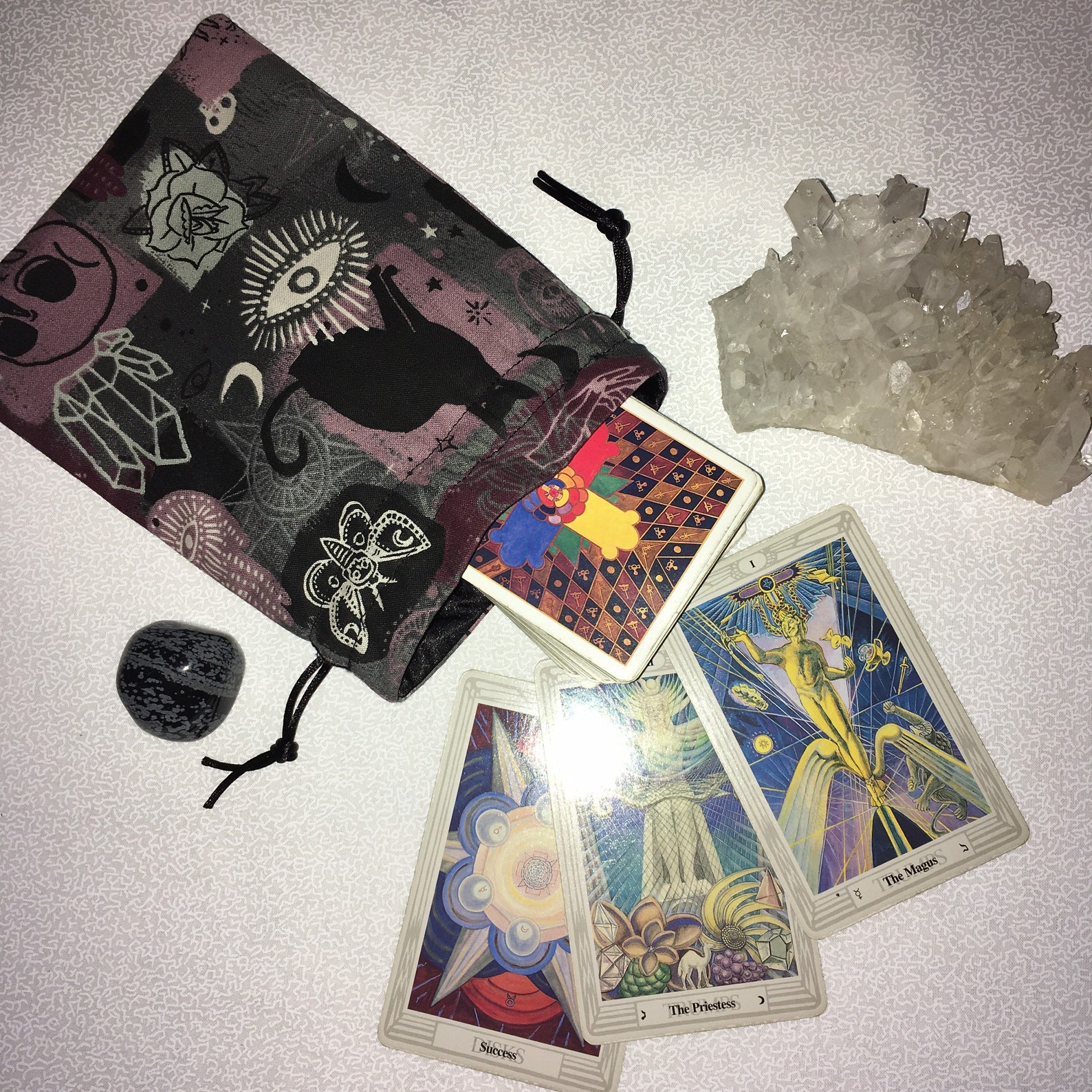 Spellbound Ephemera Tarot Card Bagpurple Gray and Black - Etsy