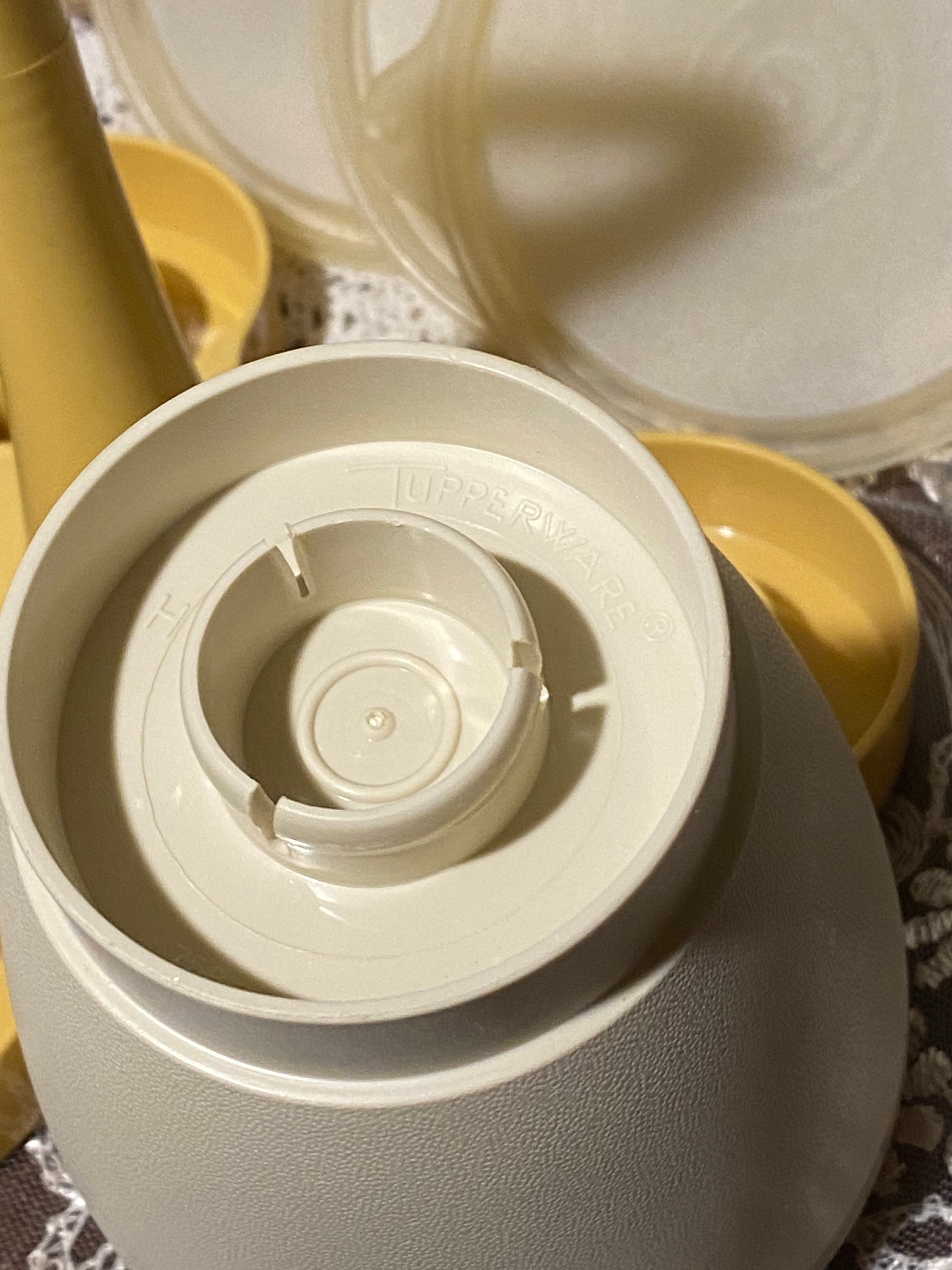 Tupperware 757 Triple Condiment Caddy Spoons Seals Almond - Etsy