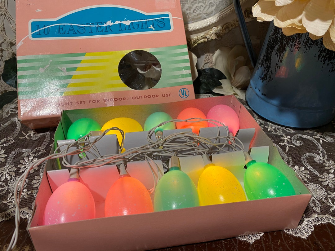 10 Easter Lights String Lights Pastel Speckled Easter Eggs - Etsy