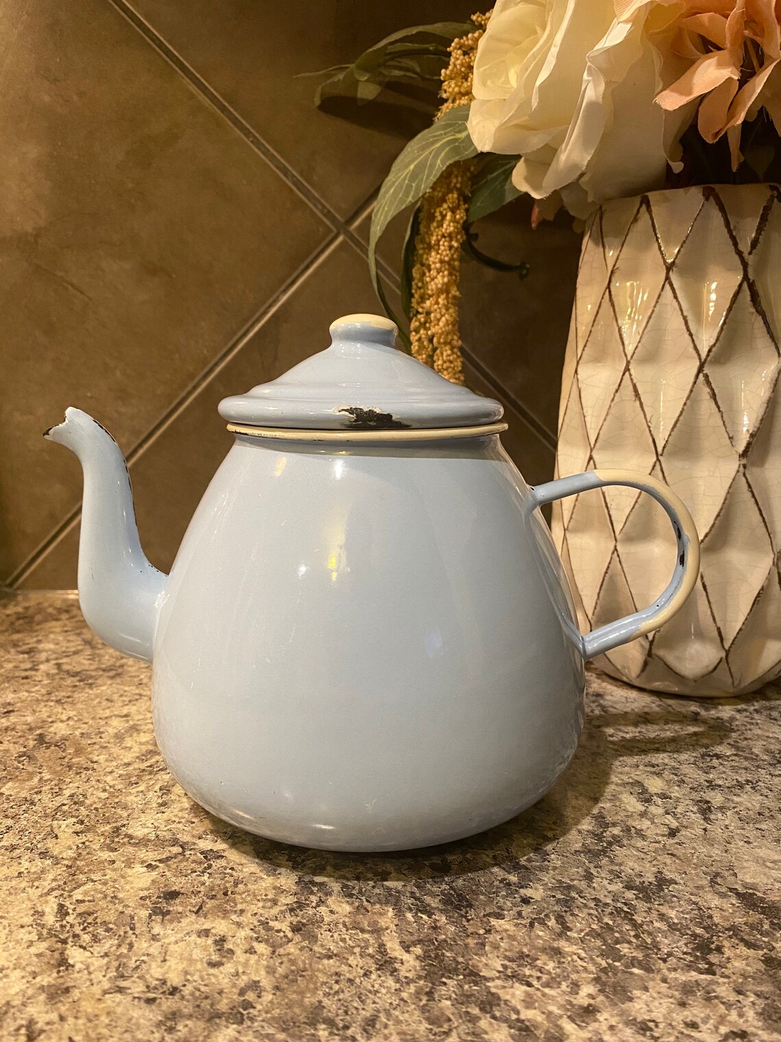 Emalia Olkusz 1907 Light Blue Enamelware Teapot Tea Kettle - Etsy Canada