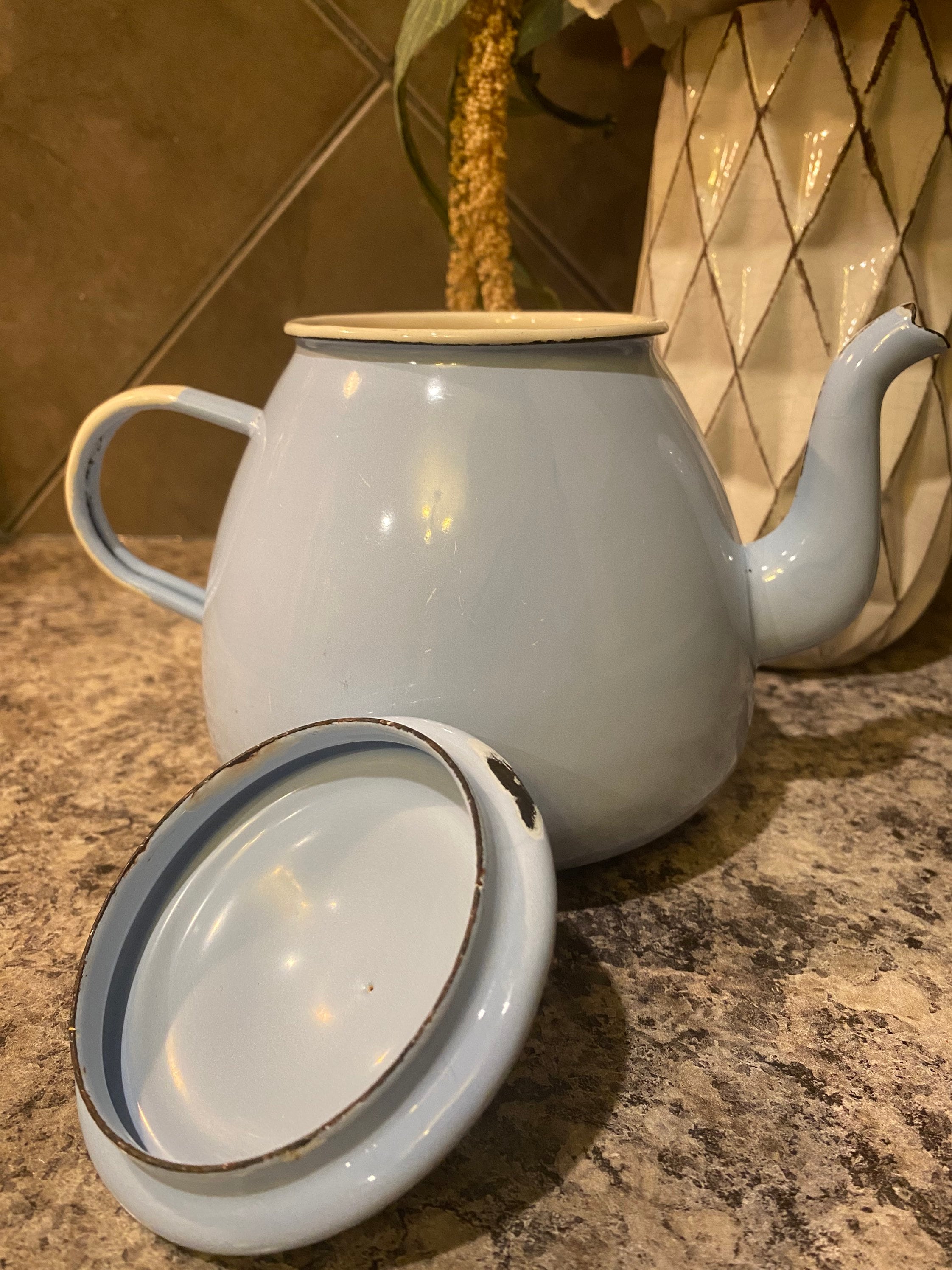 Emalia Olkusz 1907 Light Blue Enamelware Teapot Tea Kettle Poland - Etsy