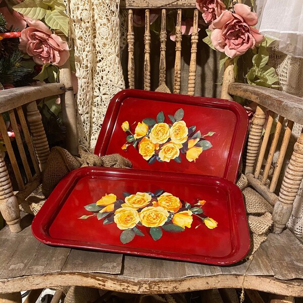 Vintage Metal Tray - Etsy