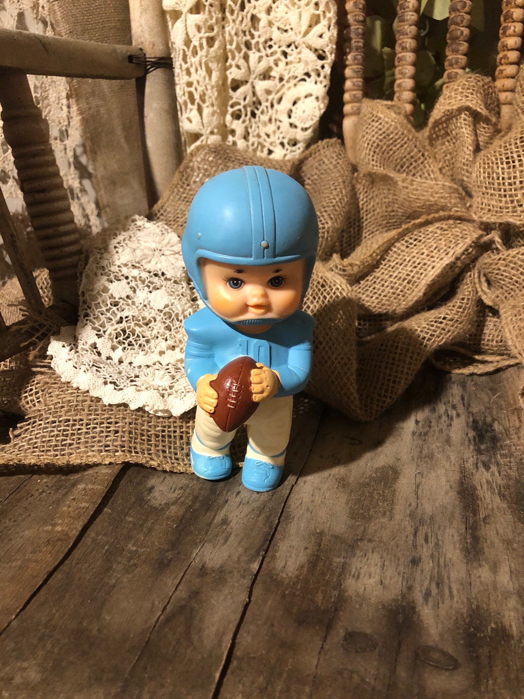 1971 Rubber Squeeker Toy Football Player 10 IWAI Industrial - Etsy