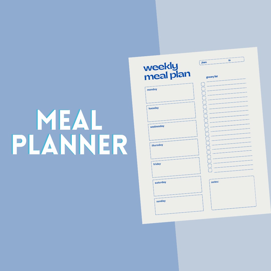 Minimalistic Meal Planner Sheet {instant Download} - Etsy