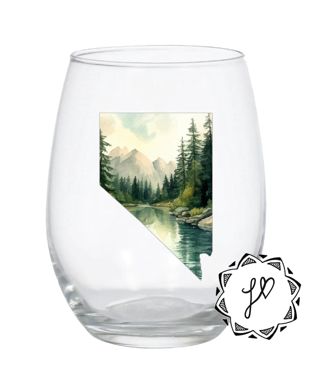 Nevada Painted Landscape Wine Glass, Wine Lover, Nevada Local, Home ...