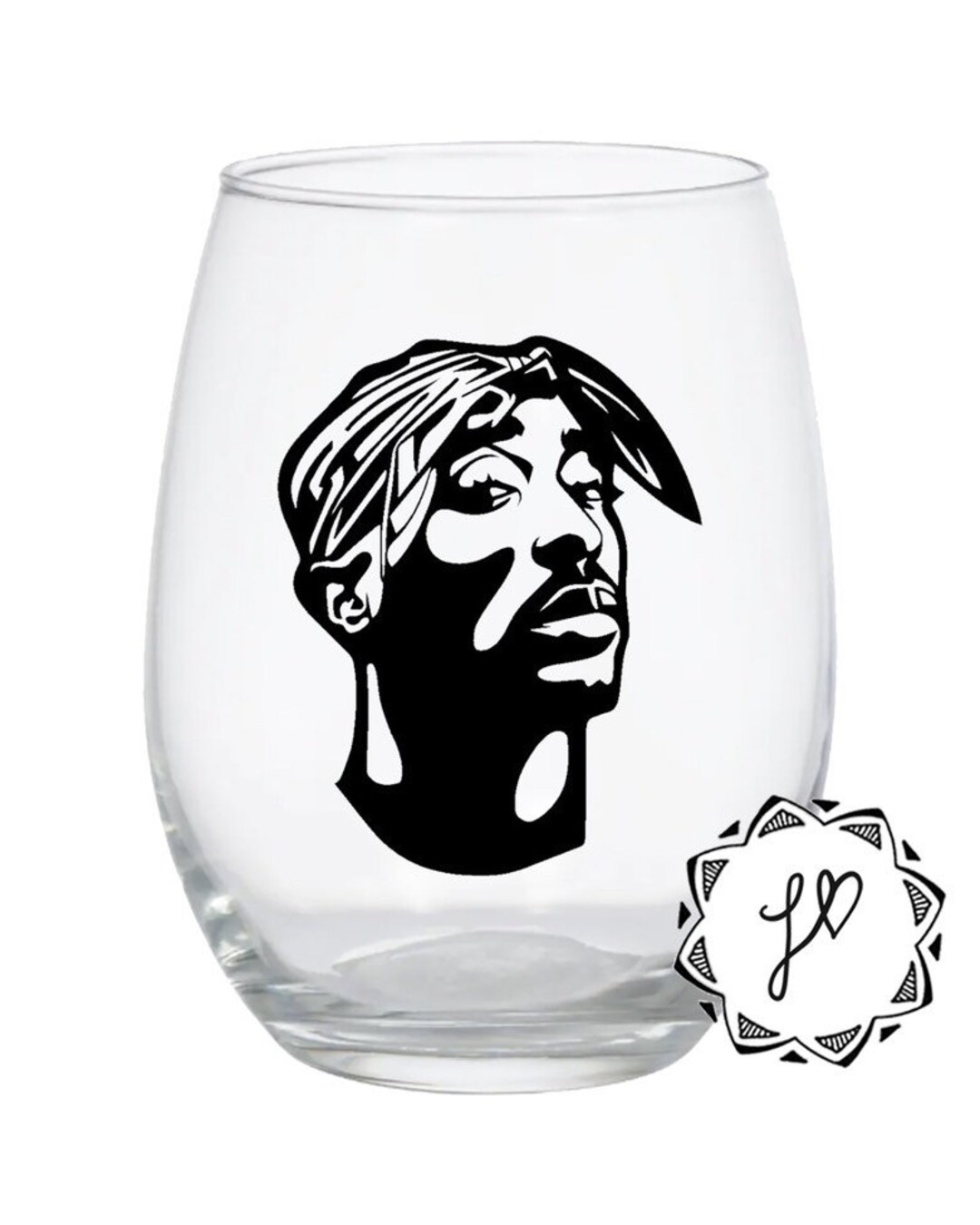 Tupac Stemless Wine Glass, Tupac Shakur, 2pac, Makaveli, Rapper, Rap ...