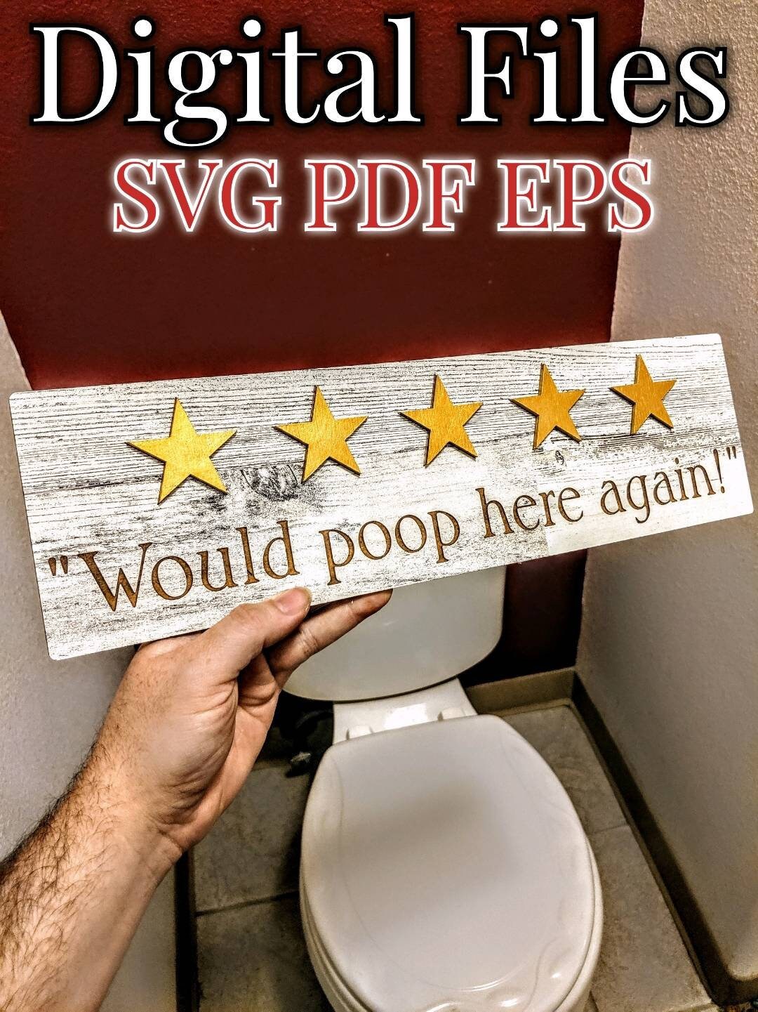 DIGITAL File, Would Poop Here Again SVG, Bathroom Sign PDF, Funny ...