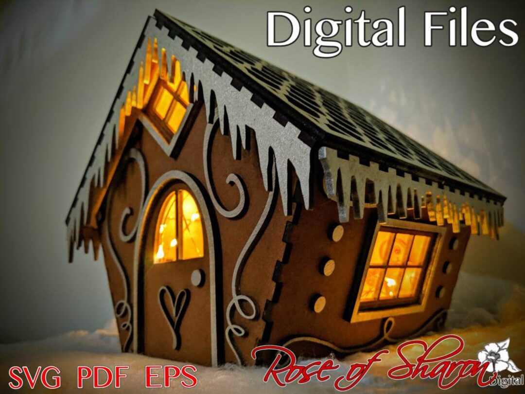 Gingerbread House Svg Files, Laser DIY Kit, Thanksgiving Decor ...