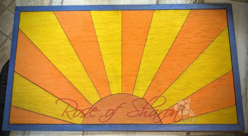 Sunrise Layered Sign SVG Diy Laser Cut Files Family Name - Etsy