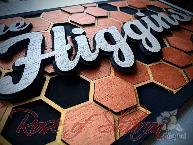 Honeycomb layered sign SVG diy laser cut sign files | Etsy