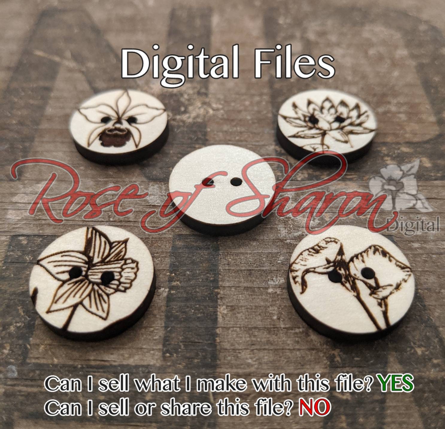 Floral Buttons SVG Files Lotus Lily Daffodil Orchid - Etsy