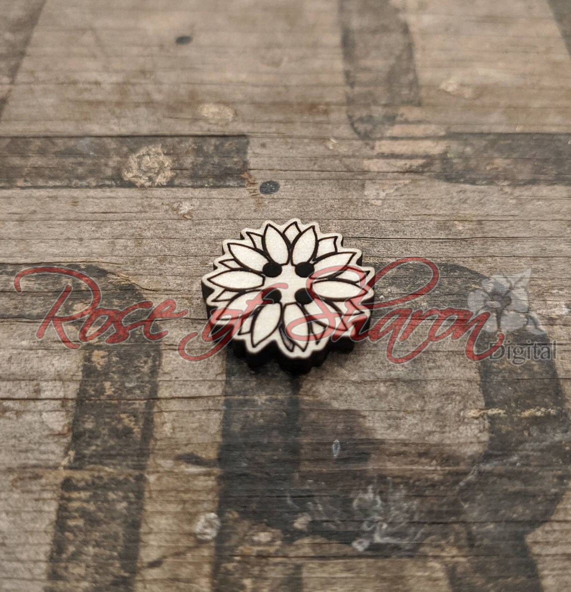 Flower Buttons SVG Files Sunflower Daisy Plumeria Rose | Etsy