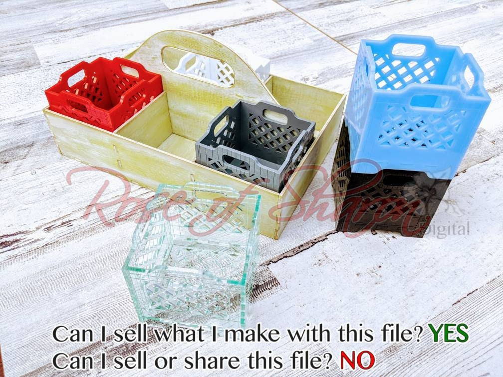 Stackable Mini Milk Crate SVG Small Storage and - Etsy