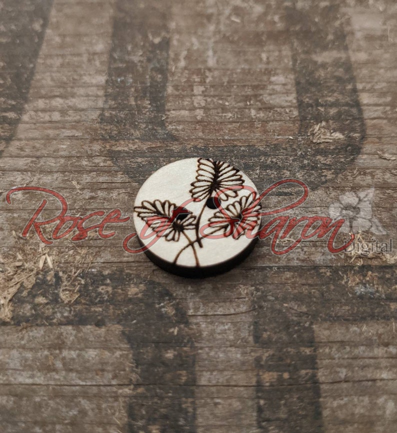 Plant Buttons SVG Files, Cherry Blossom, Fern, Leafy Branch, Papyrus ...