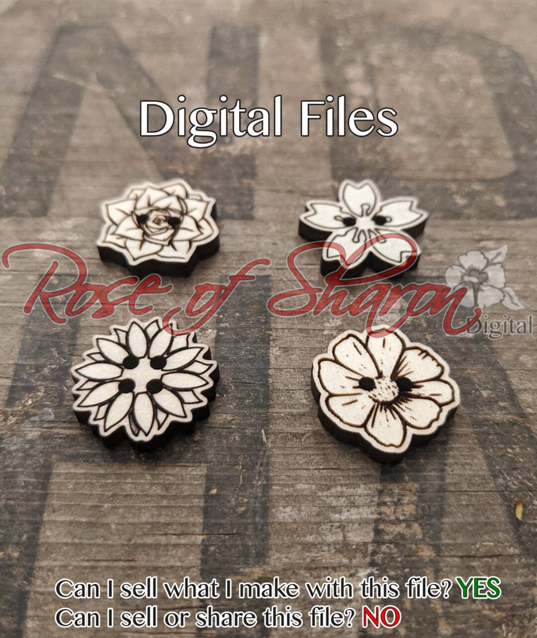 Flower Buttons SVG Files, Sunflower, Daisy, Plumeria, Rose, Template ...