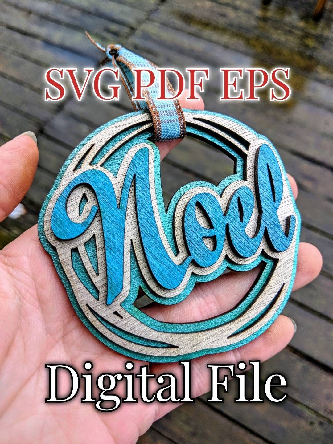 Noel Ornament SVG File, PDF, EPS, Vector, Christmas Ornament Svg, Tree ...