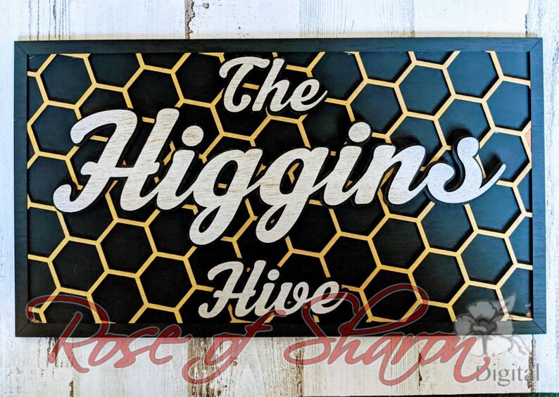 Honeycomb layered sign SVG diy laser cut sign files | Etsy