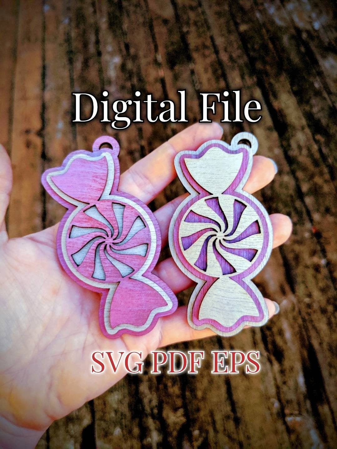 Peppermint Ornament SVG, PDF, EPS, Christmas Ornament Svg, Candy Svg ...