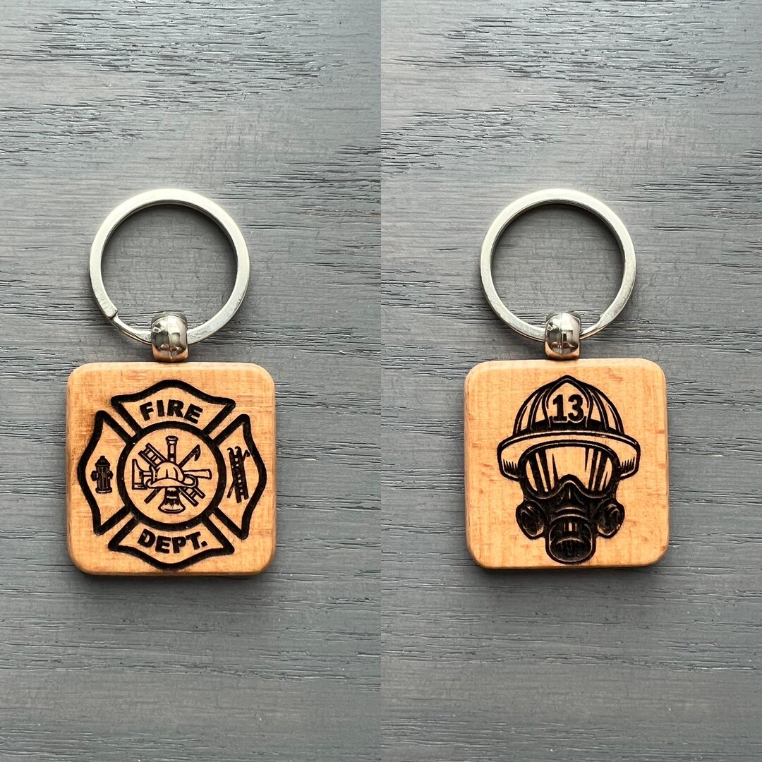 Fireman Keychain - Etsy