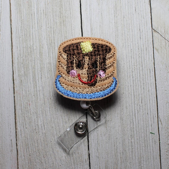 Pancake Stack Badge Holder Pancake Badge Breakfast Badge | Etsy