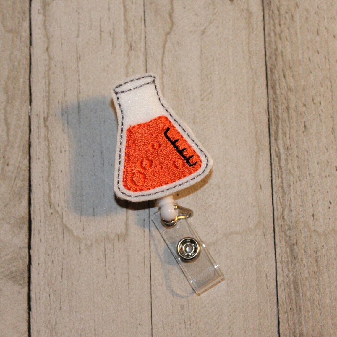 Science Vial / Flask Felt Retractable ID Badge Holder - Etsy