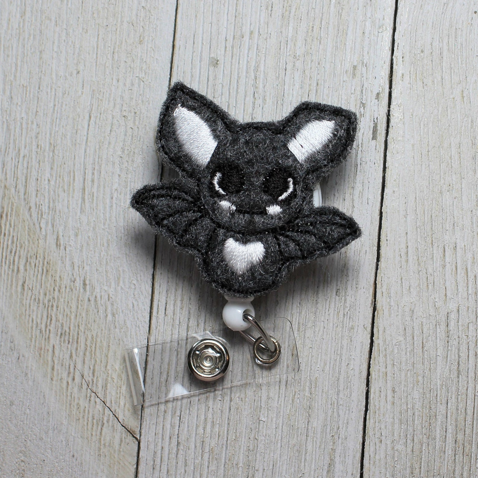 Bat Retractable Name Badge Halloween Name Badge Bat ID - Etsy