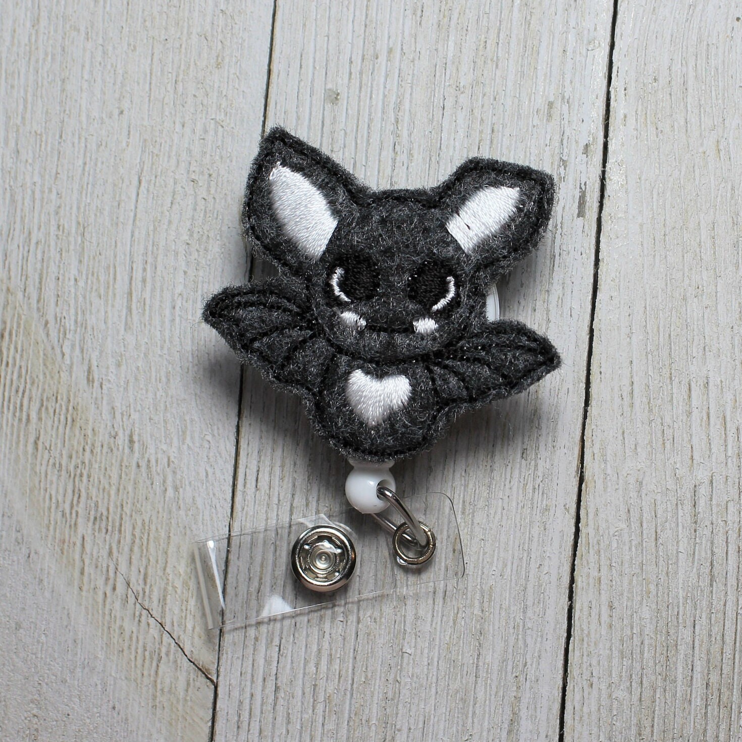 Bat Retractable Name Badge Halloween Name Badge Bat ID - Etsy