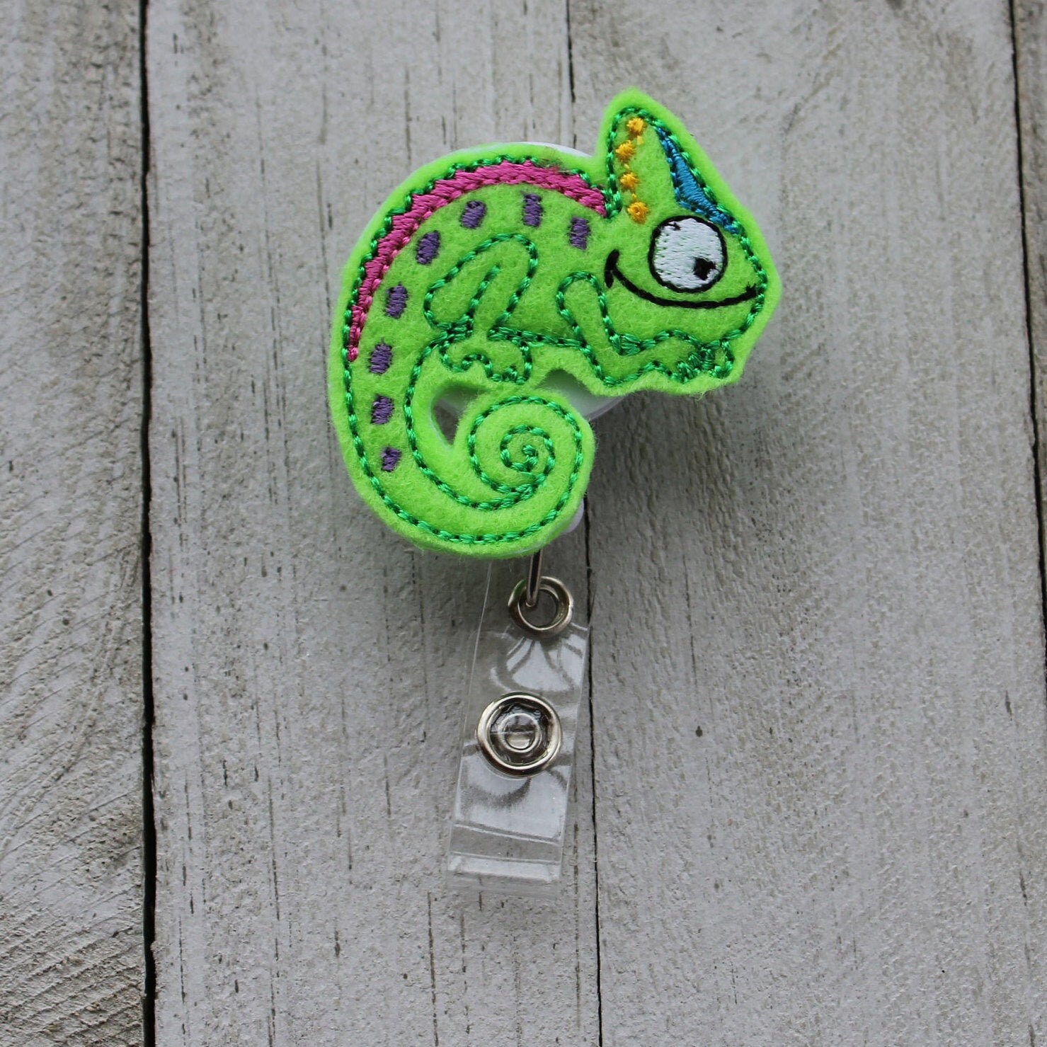 Reptile Chameleon Felt Name Badge Name Badge Holder Cute - Etsy UK