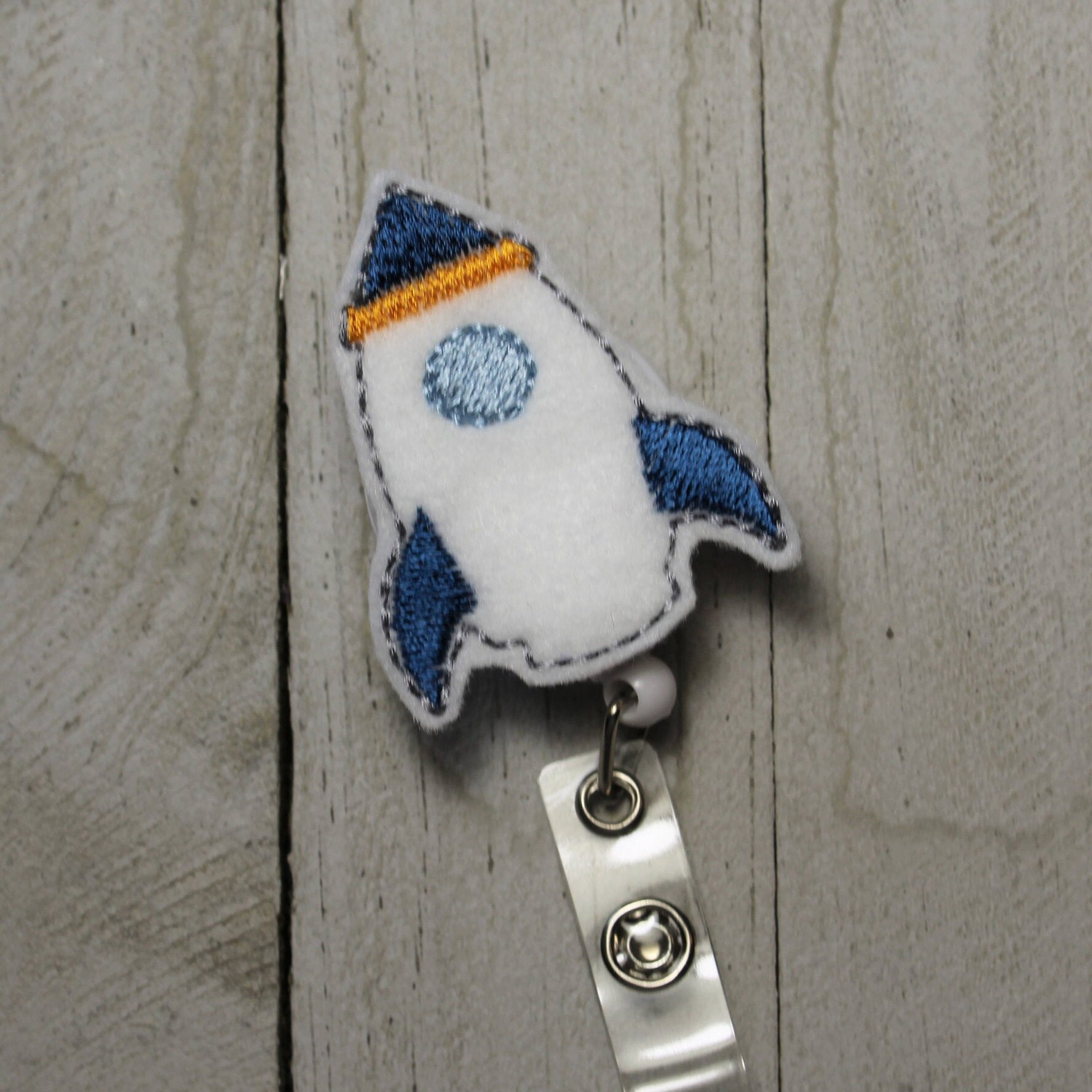 Rocket Ship Retractable Name Badge Holder Space Ship ID Tag - Etsy