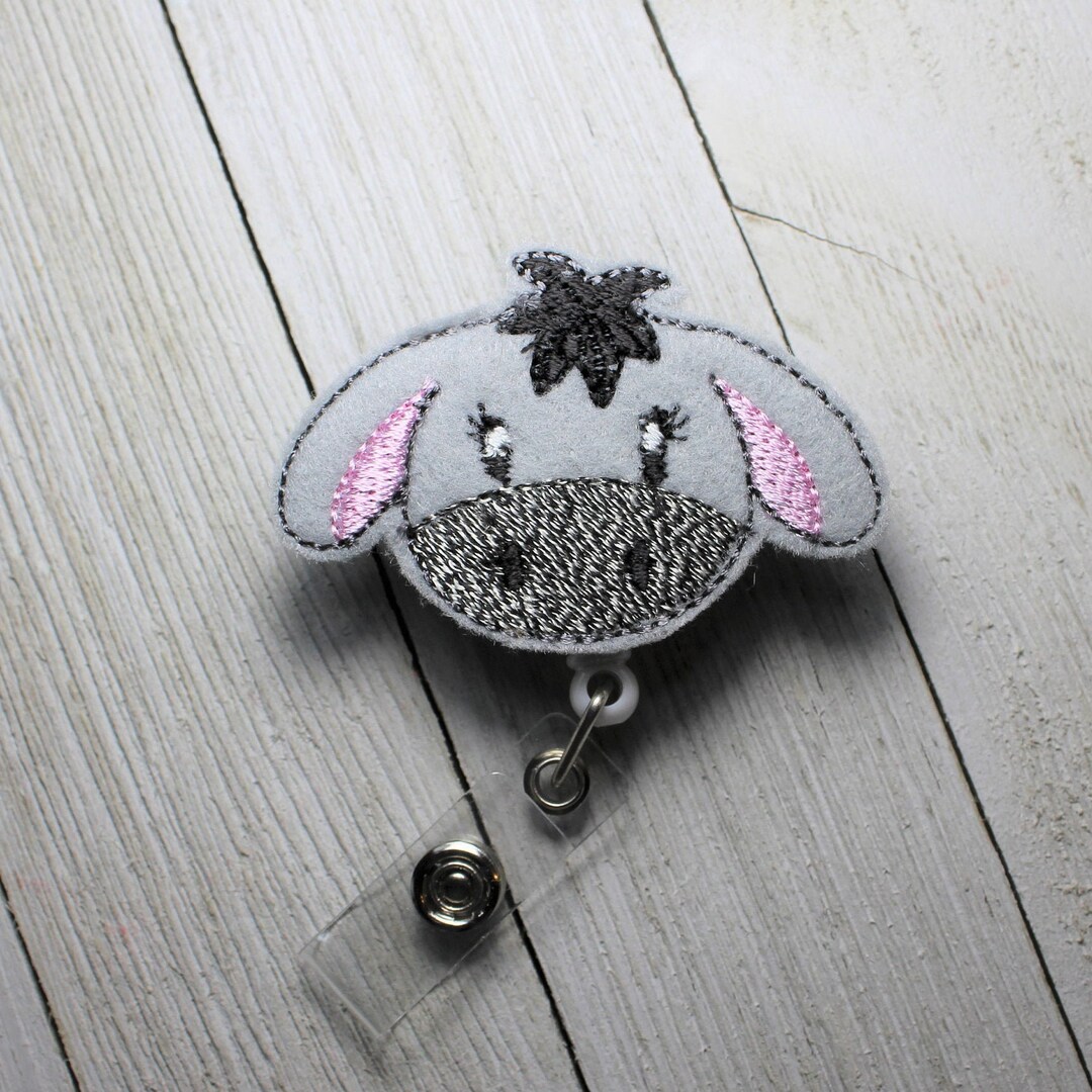 Donkey Badge Holder With Retractable Reel, Animal Badge, Donkey Feltie ...