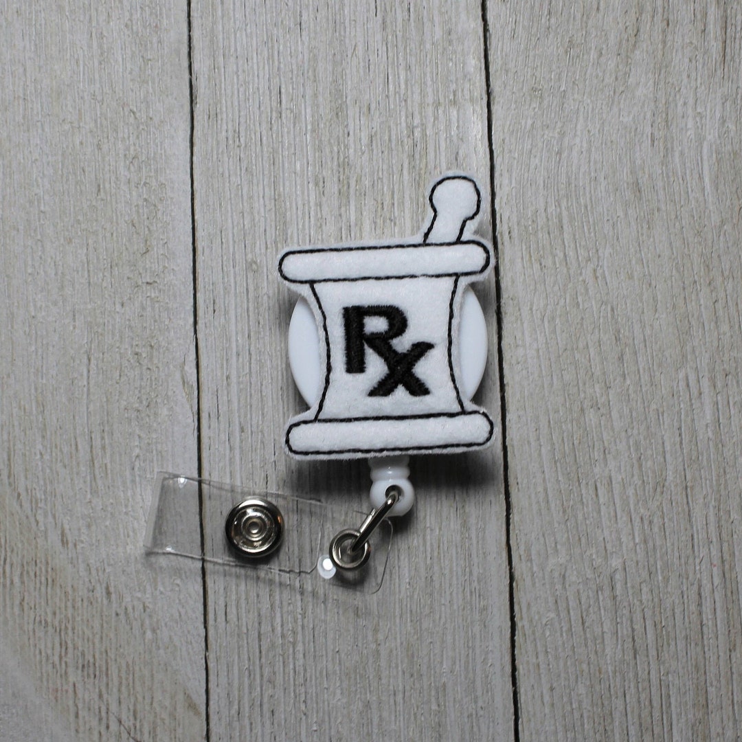 RX Badge Reel Holder With Retractable Reel, Pharmacy Badge Holder ...