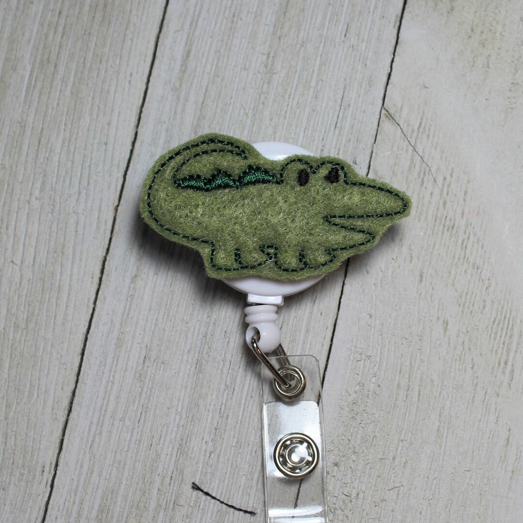 Cute Alligator ID Badge Holder With Retractable Reel, Animal Badge ...