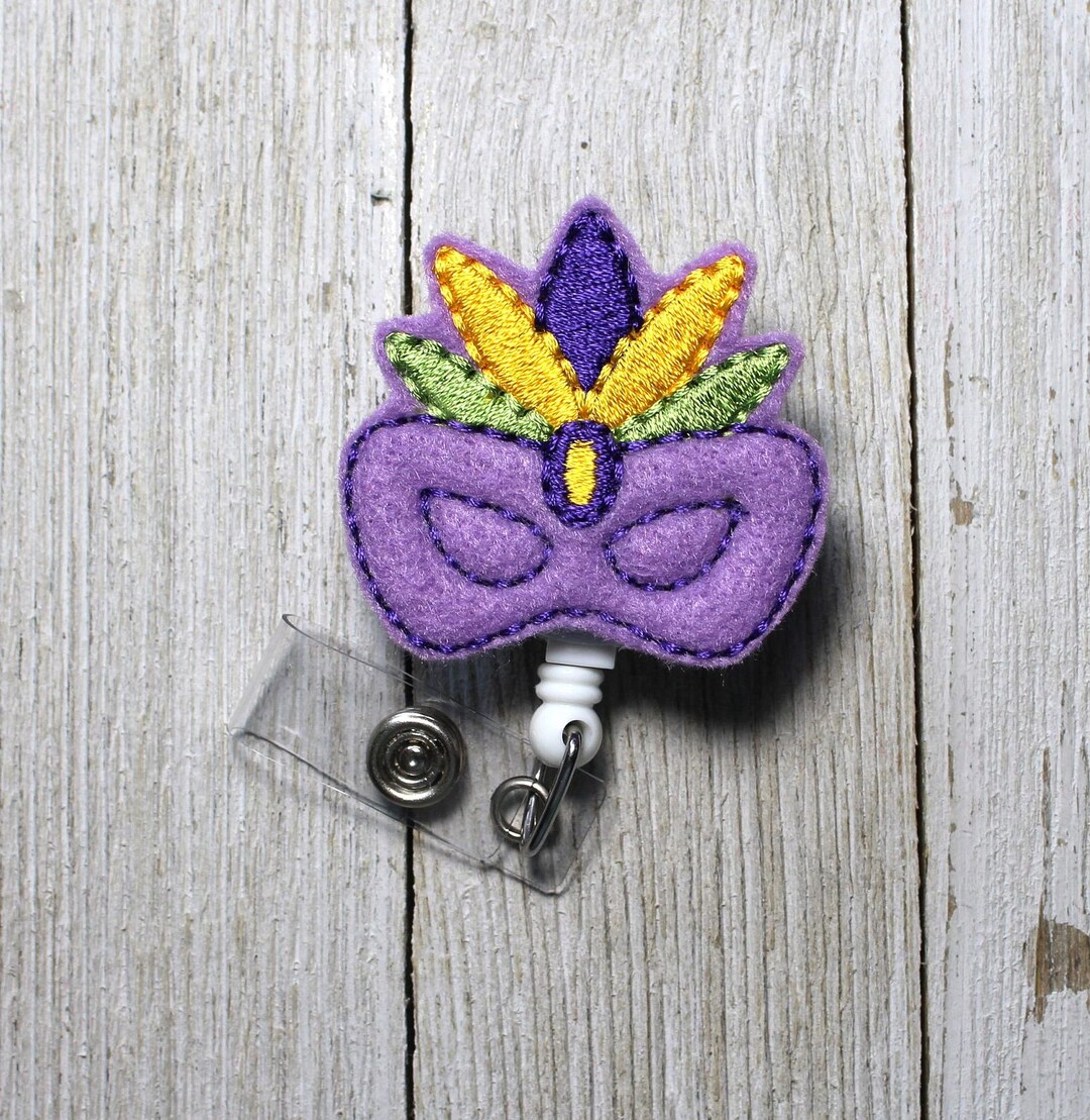 Mask Badge Holder, Mardi Gras Badge Holder, Felt Badge Holder - Etsy