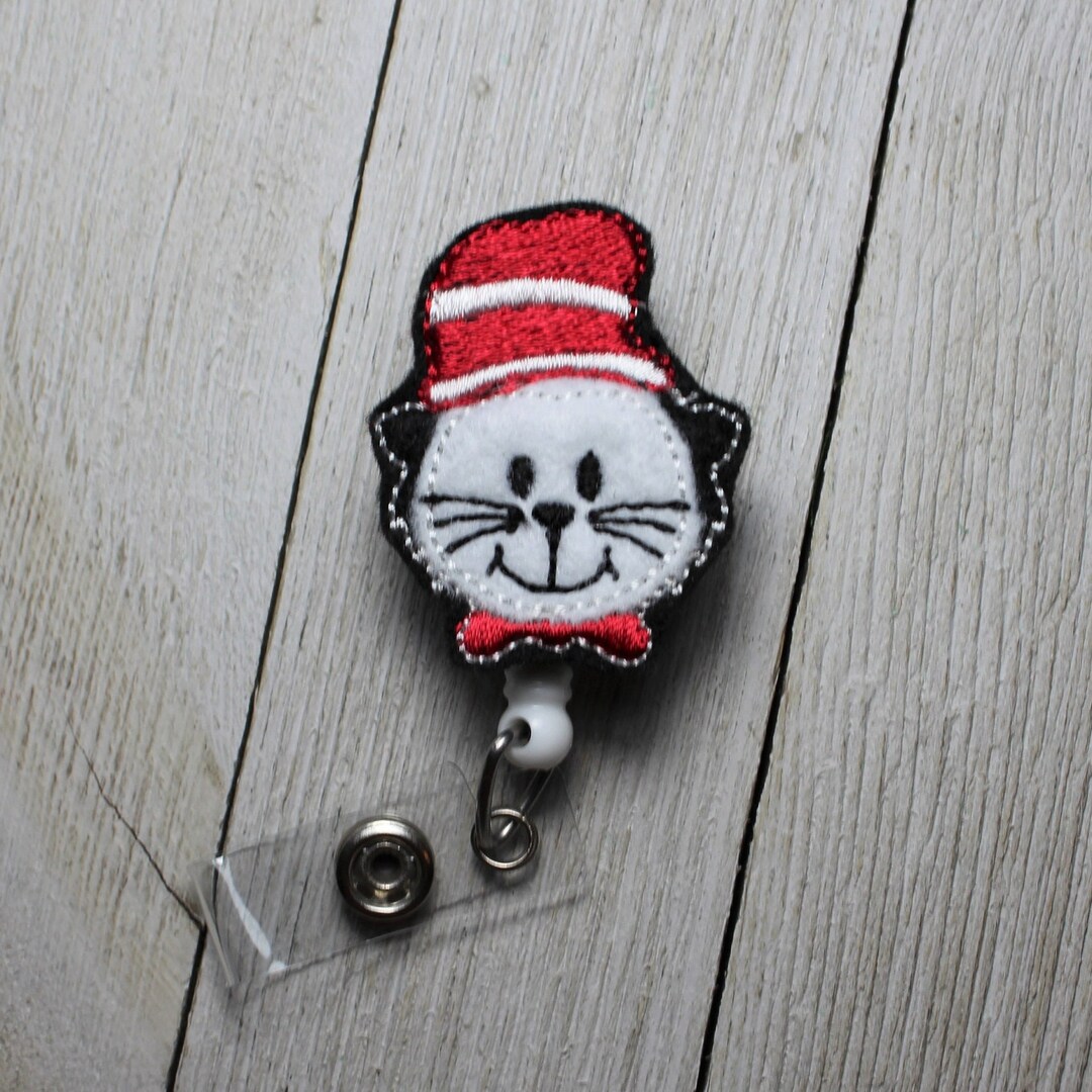 Cat Badge Holder, Cat Hat Badge Holder, Black Cat Lanyard, Suess Badge ...