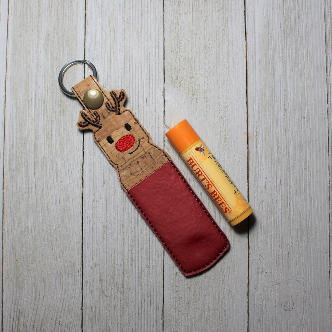 Reindeer Chapstick Holder, Holiday Chapstick Holder, Holiday Key Ring ...