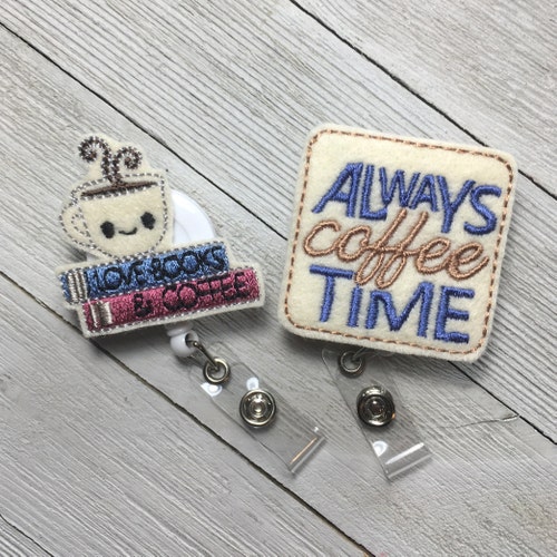 Bookworm Badge Holder With Retractable Reel Book Lover Badge - Etsy