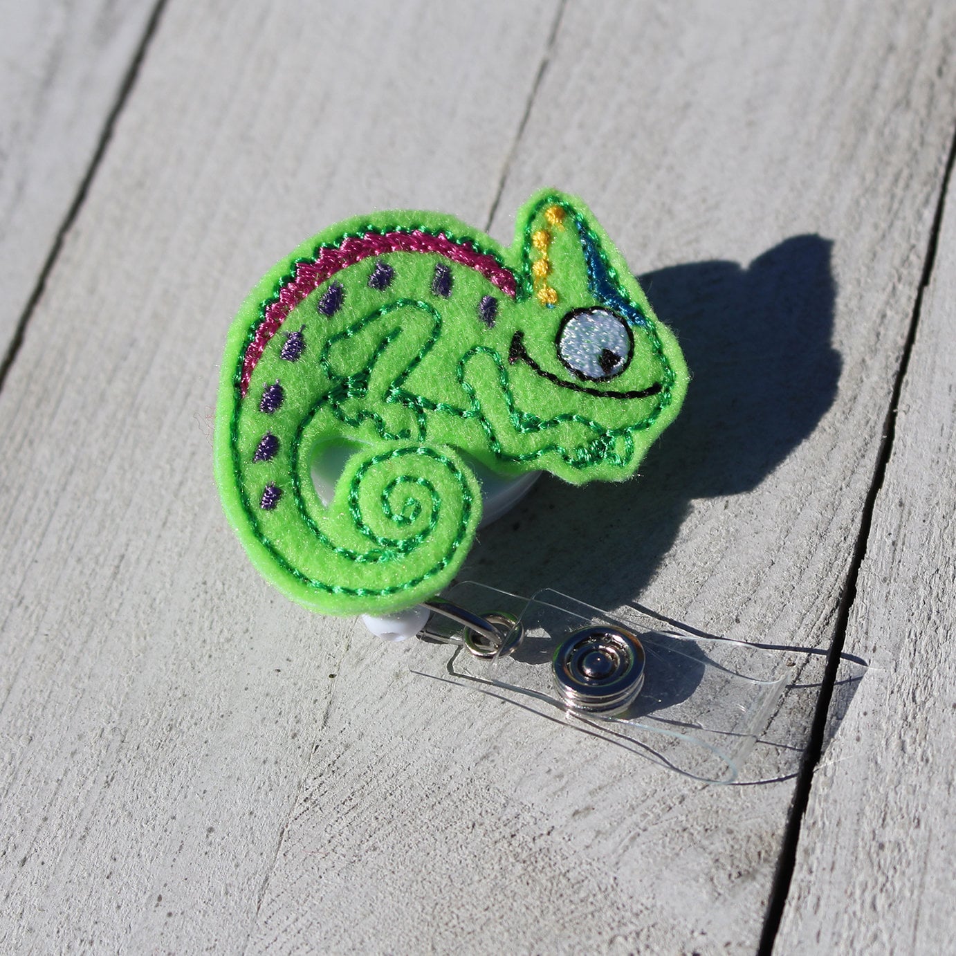 Reptile Chameleon Felt Name Badge Name Badge Holder Cute - Etsy UK