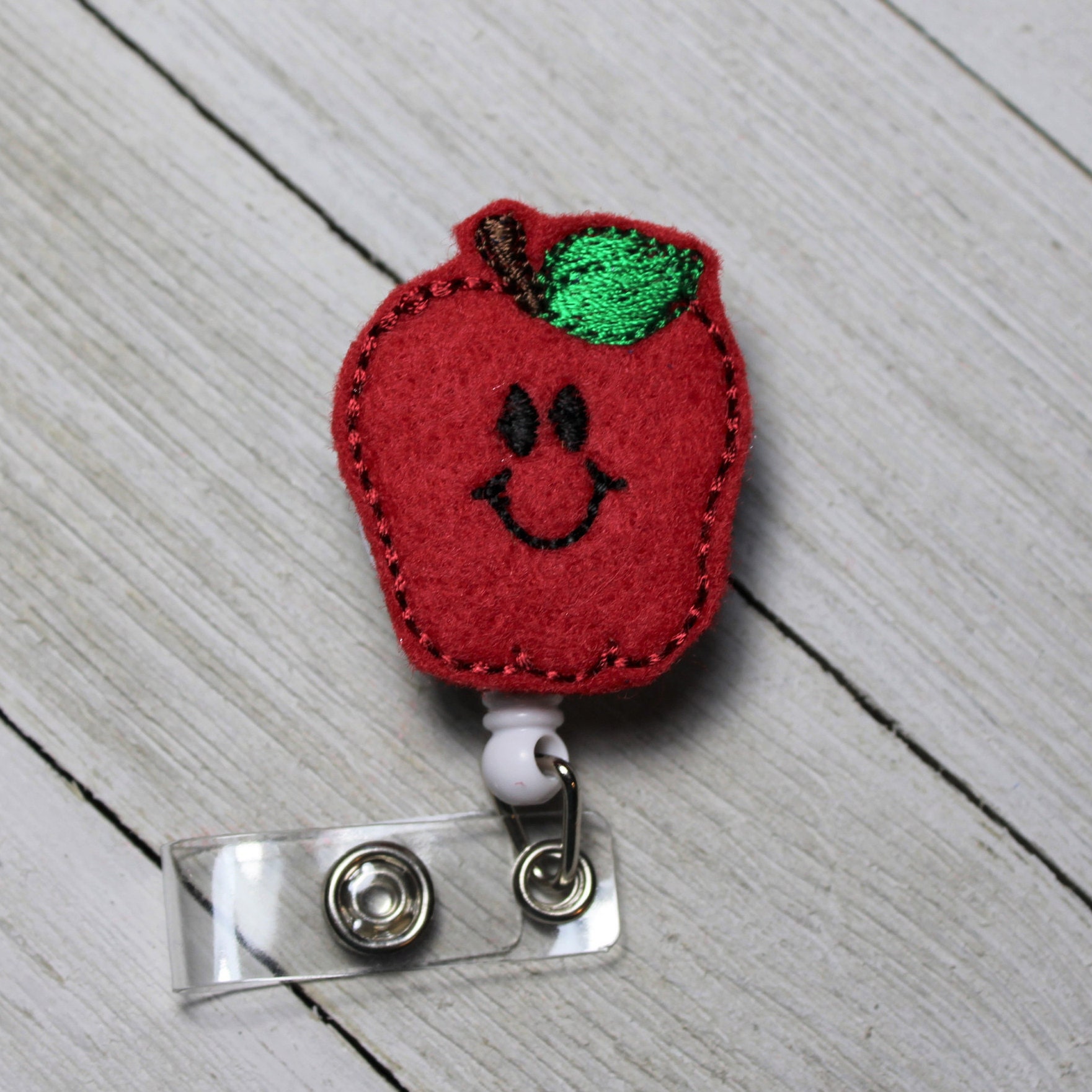 Happy Apple badge holder