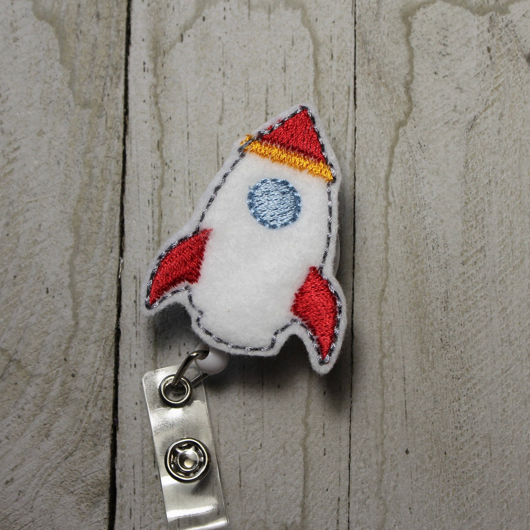 Rocket Ship Retractable Name Badge Holder Space Ship ID Tag - Etsy