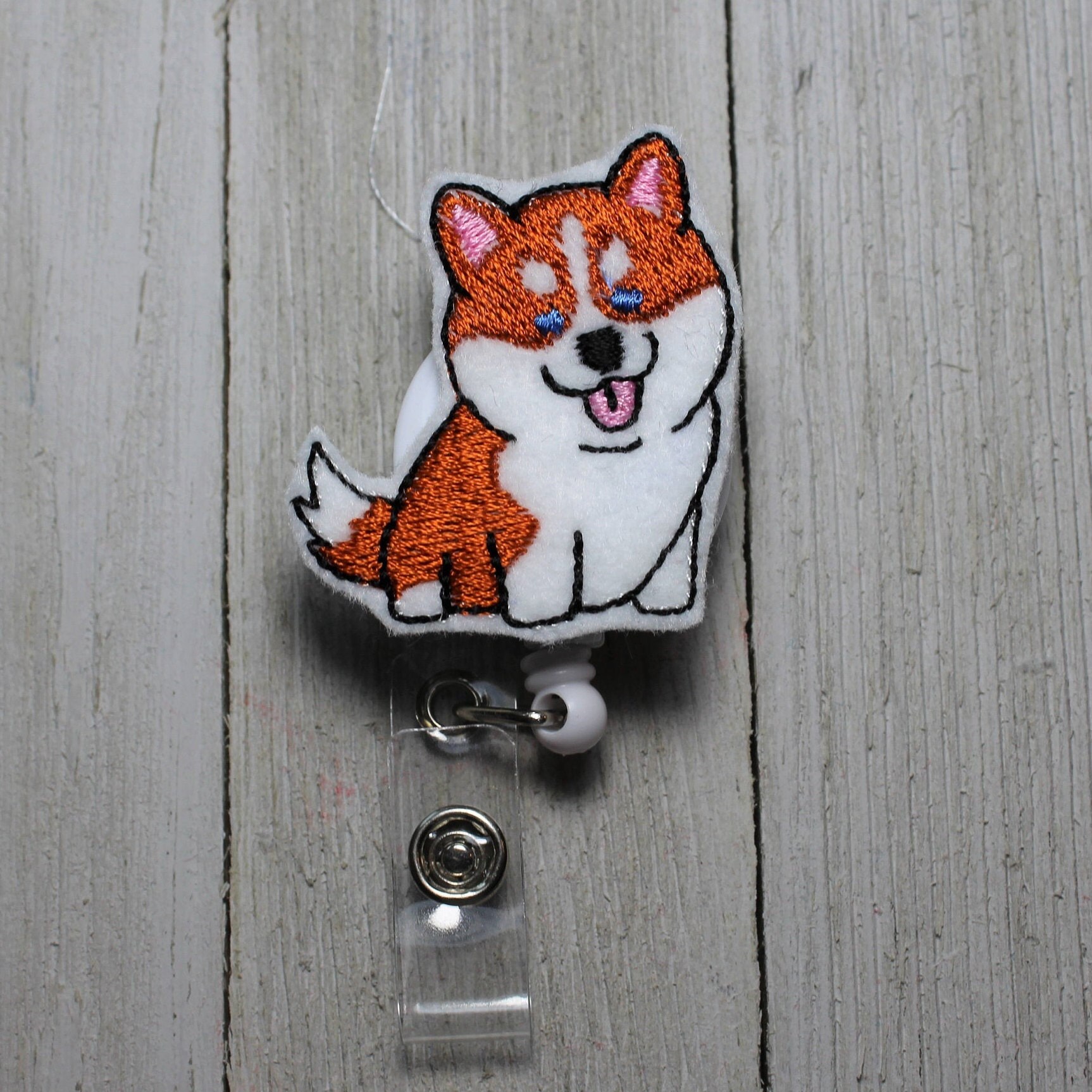Husky Retractable Badge Reel Puppy ID Badge Holder Dog - Etsy