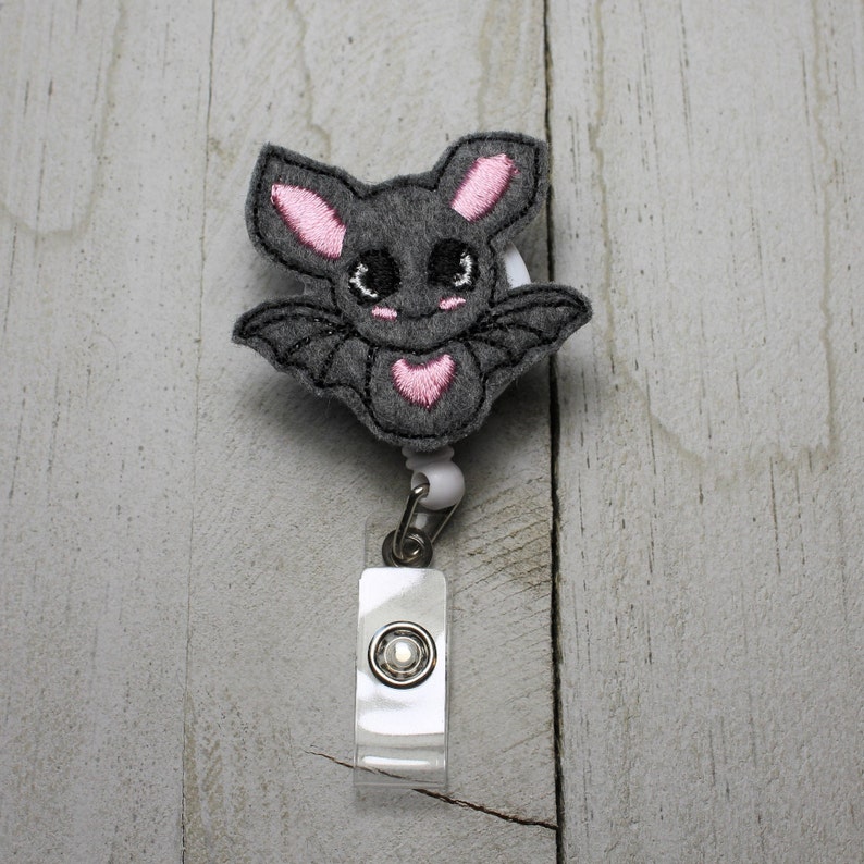 Bat Retractable Name Badge Halloween Name Badge Bat ID - Etsy