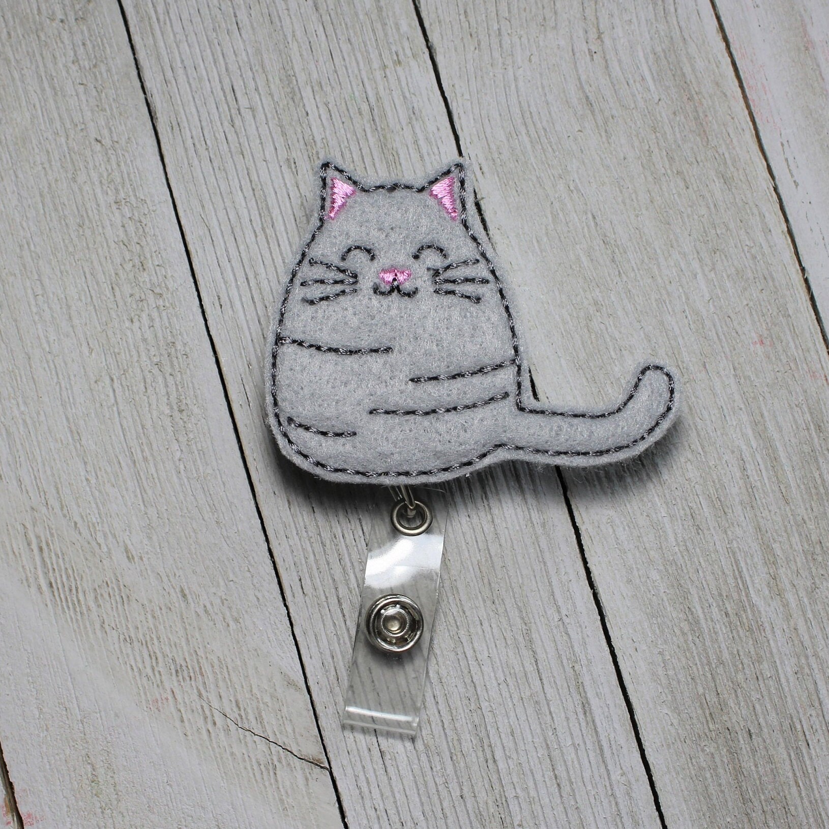 Tabby Cat Retractable ID Badge Holder Badge Holder Animal - Etsy