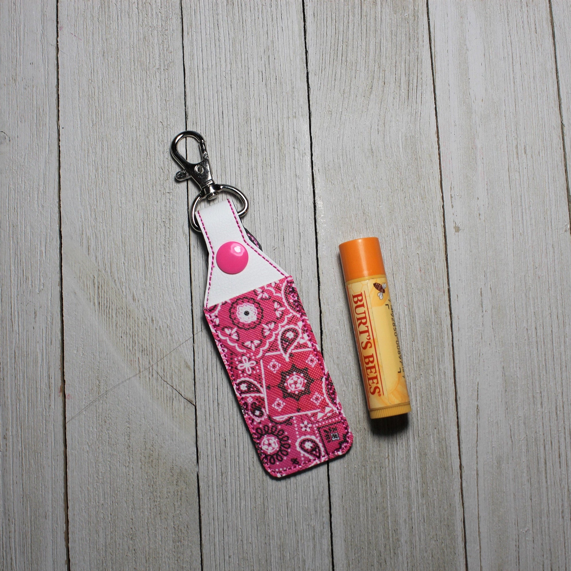Chapstick holder Pink chapstick holder bandana chapstick | Etsy