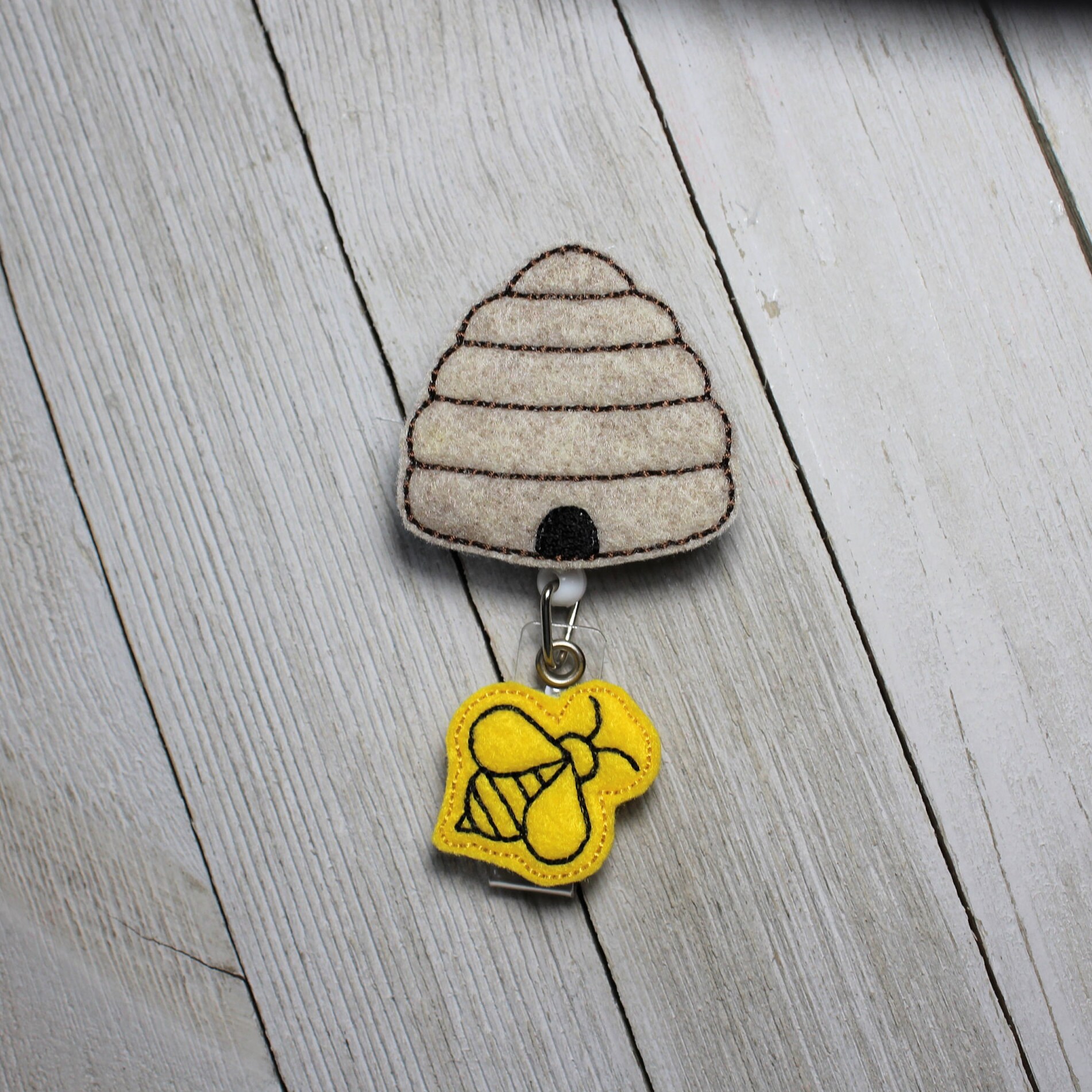 Bee Keeper Badge Holder With Retractable Reel Bee Hive Badge - Etsy
