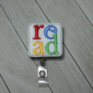 READ Badge Holder With Retractable Reel, Library Badge Holder, Book ...
