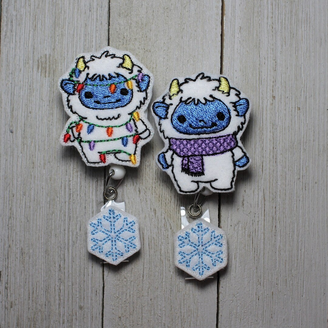 Yeti Badge Holder, Yeti Snowflake Badge Holder, Yeti ID Holder, Snow ...