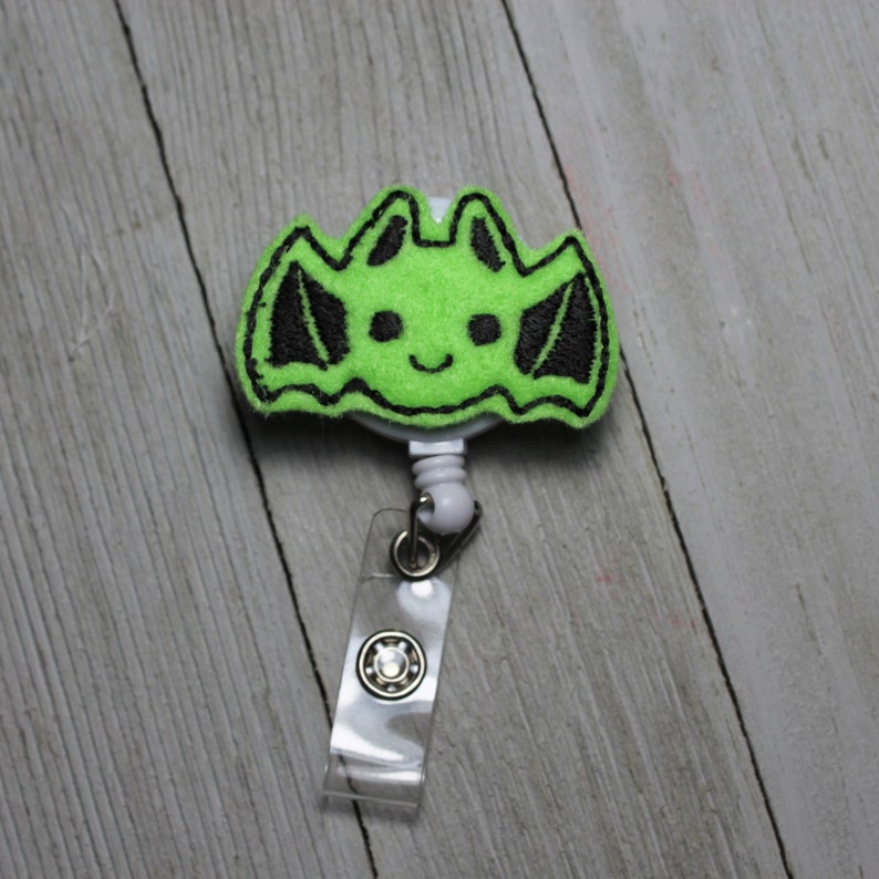 Cute Bat Name Badge Holder With Retractable Reel Seasonal ID - Etsy