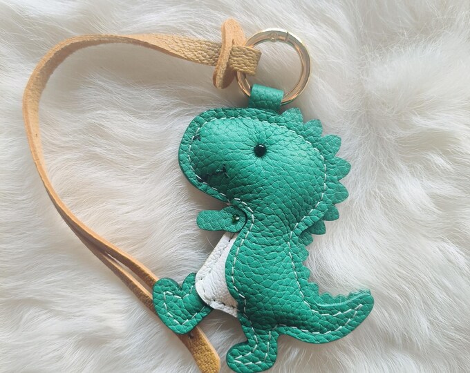 Leather Bag Charm~dinosaur Genuine Cow Leather Keychain, #25040902 - Etsy