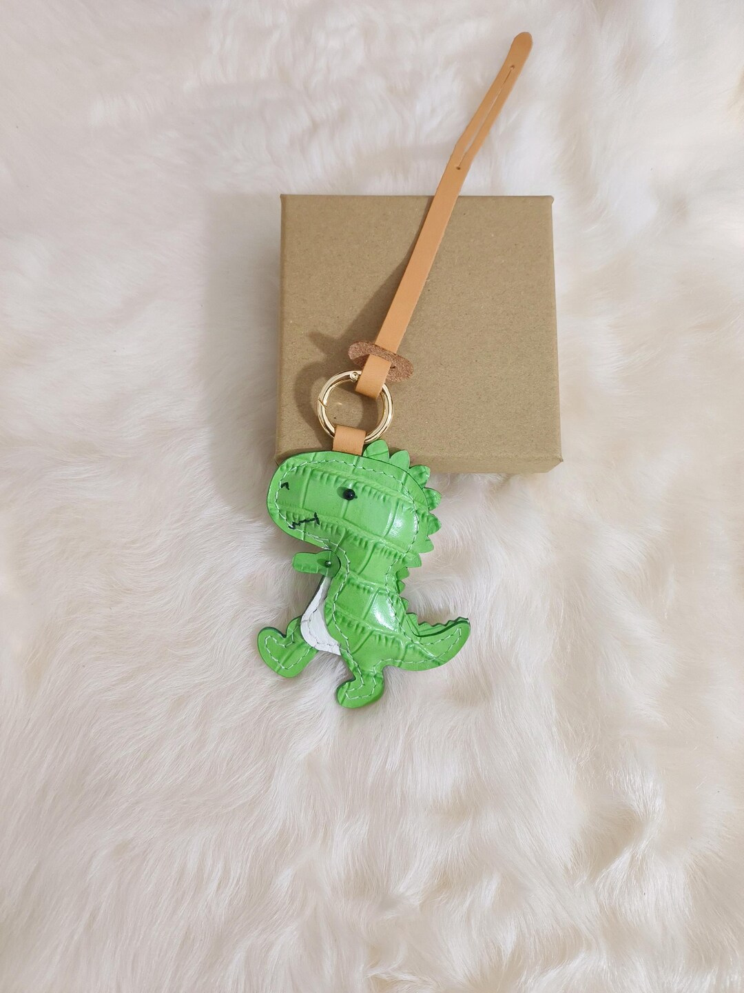 Leather Bag Charm~dinosaur Genuine Cow Leather Keychain, #2024102702 - Etsy